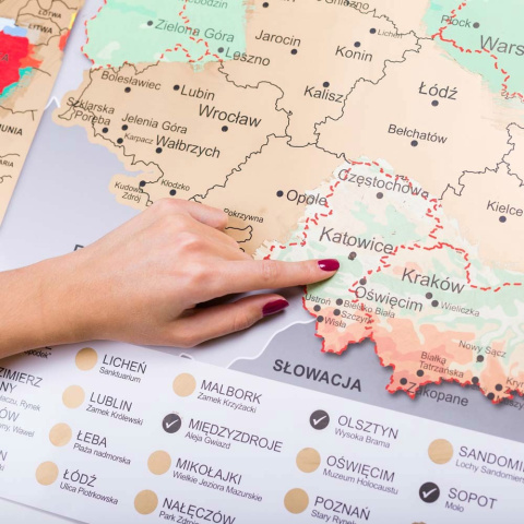 Płonąca Żyrafa - Mapa zdrapka Polski